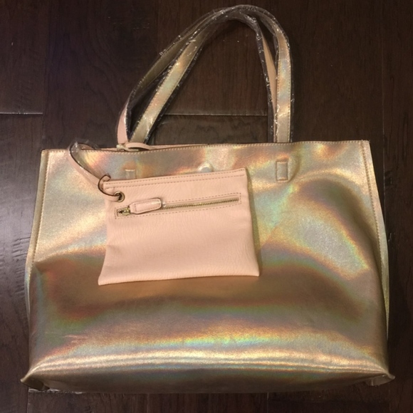 Lulus | Bags | Reversible Peachblush And Gold Tote Bag | Poshmark